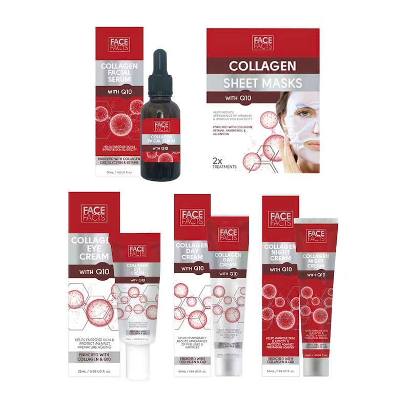 Face Facts Collagen Q10 Skincare Set 2 pcs + 30 ml + 25 ml + 2 x 50 ml ...