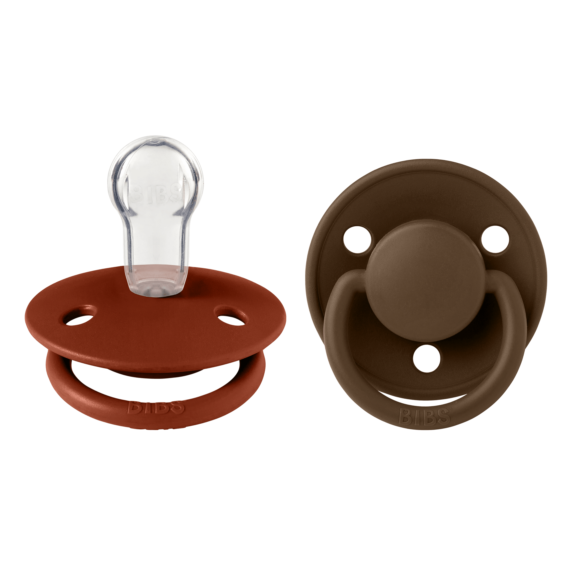 BIBS De Lux 2 Pack Silicone Onesize Rust/Mocha 2 pcs - £5.99
