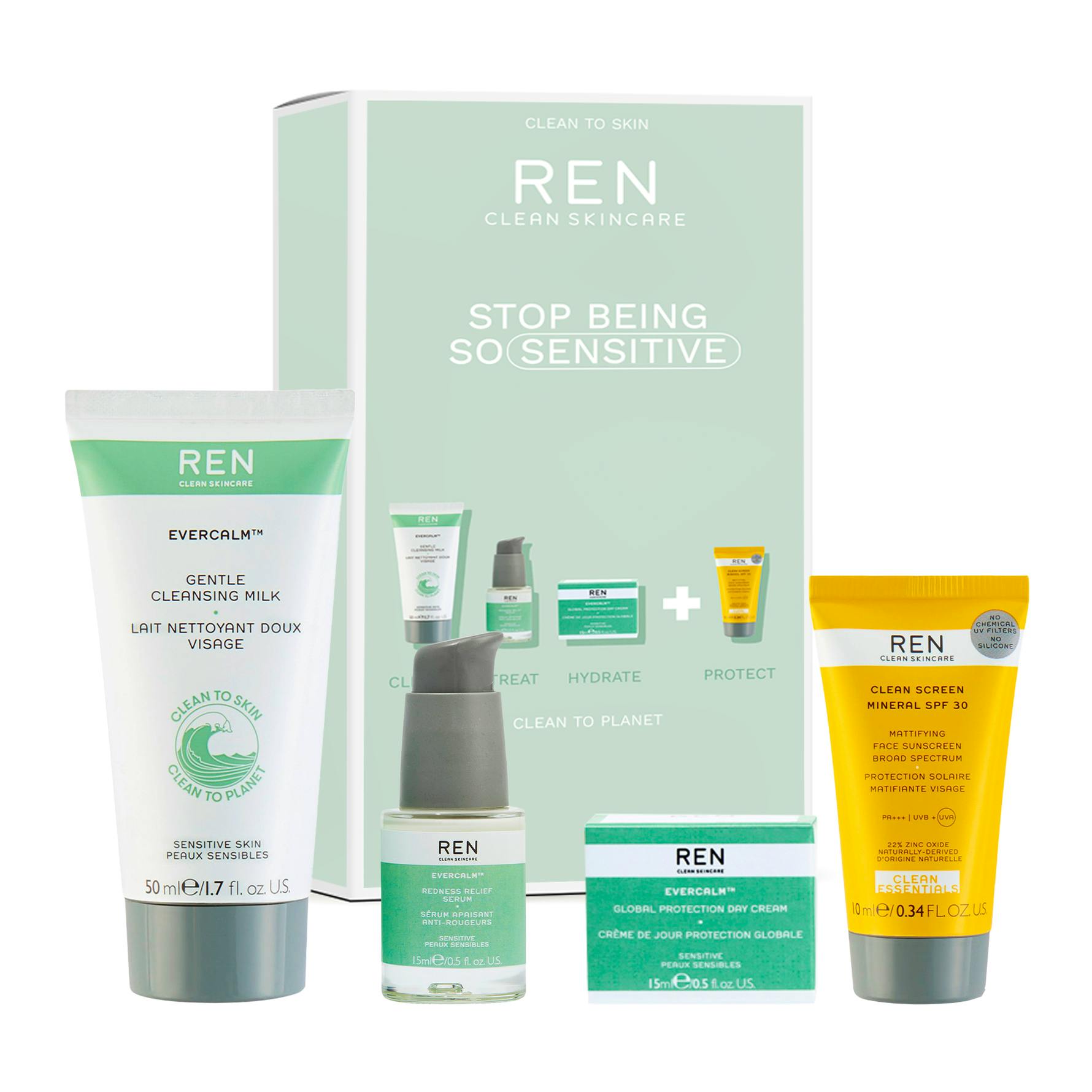REN Evercalm Starter Kit 4 x 15 ml - 99.95 kr + Fri Frakt og Ingen Toll