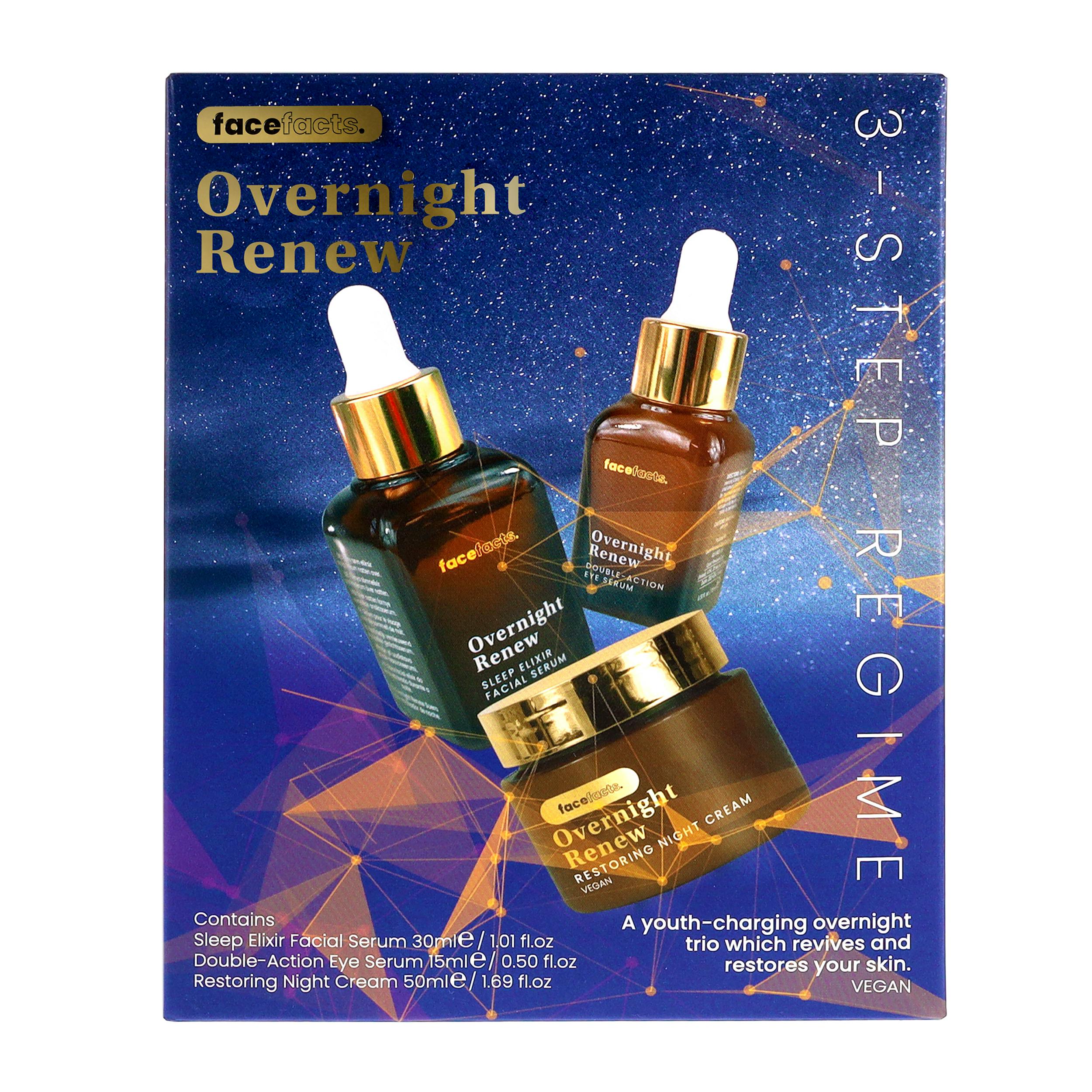 Face Facts Overnight Renew Gift Set 3 pcs + 70 ml + 50 ml + 15 ml + 30 ...