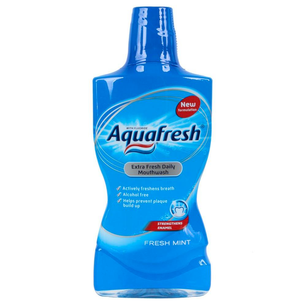 Aquafresh Fresh Mint Mouthwash 500 ml - 34.95 kr + Fri Frakt og Ingen Toll