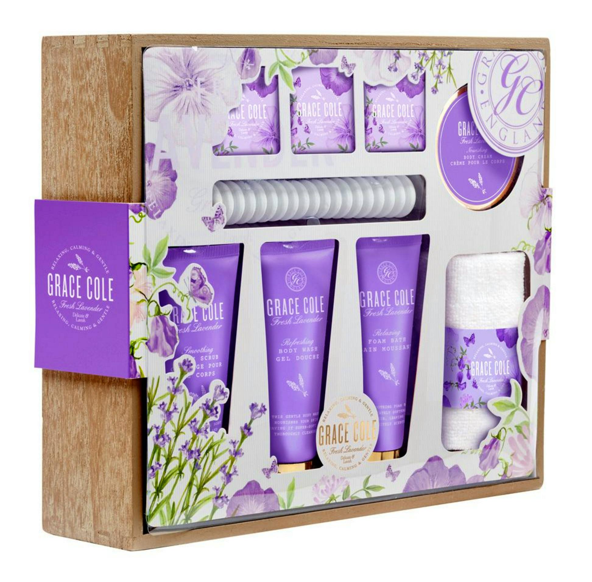 Grace Cole Fresh Lavender Ultimate Indulgence Set 4 x 100 ml + 3 x 80 g ...