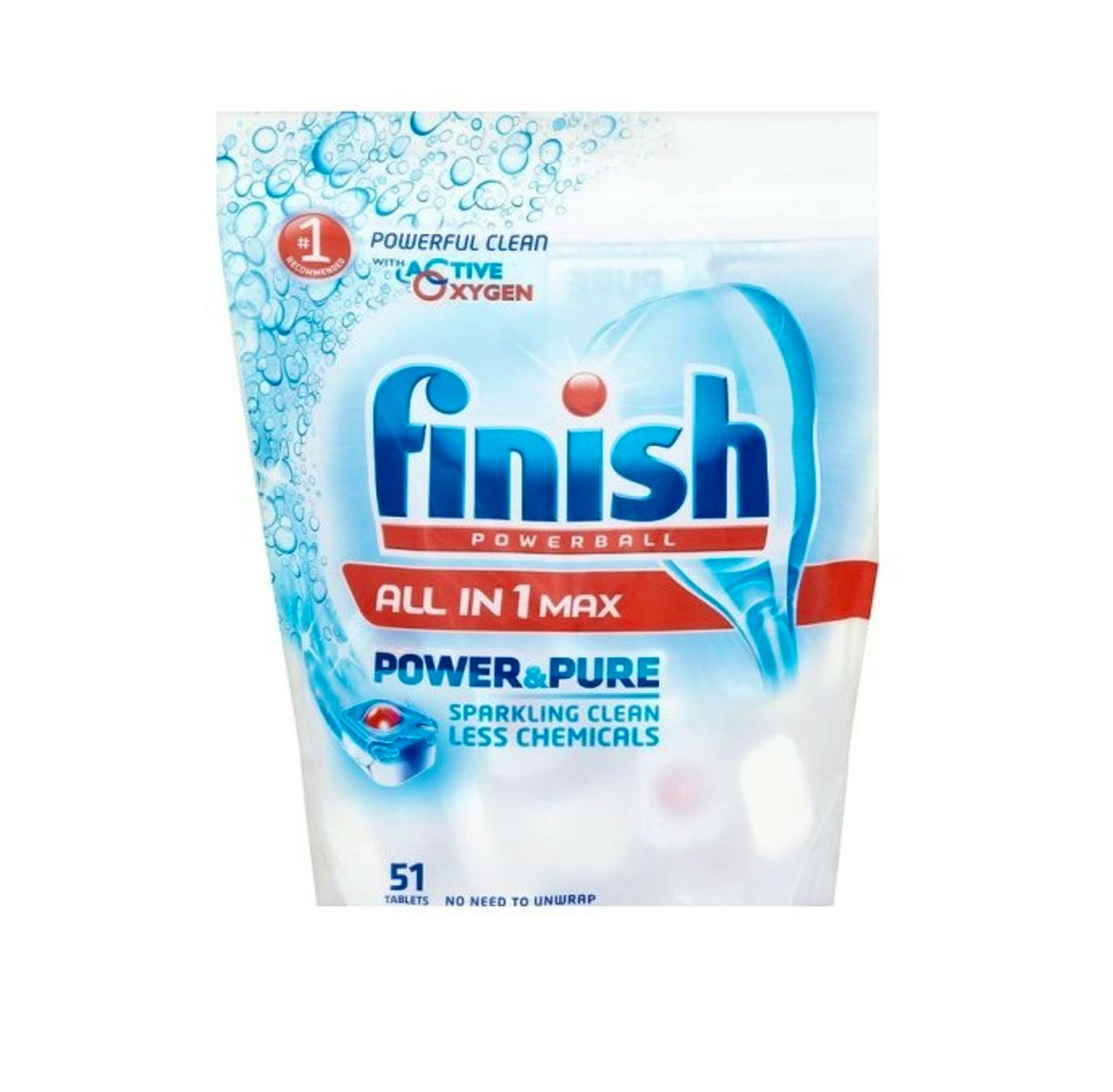 Finish Powerball All In One Max Power & Pure All In One 51 stk - 59.95 kr