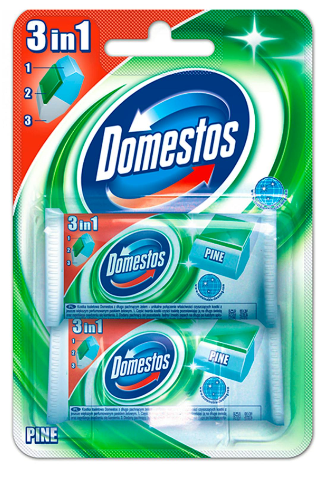 Domestos 3 In 1 Toilet Blocks Pine Refill 2 x 40 g - 9.95 kr