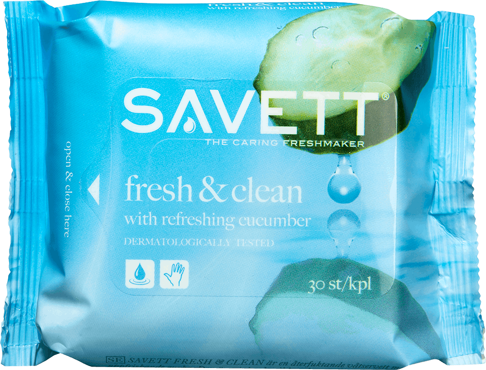 Savett Fresh Reseal Wipes 30 stk - 41.95 kr + Fri Frakt og Ingen Toll