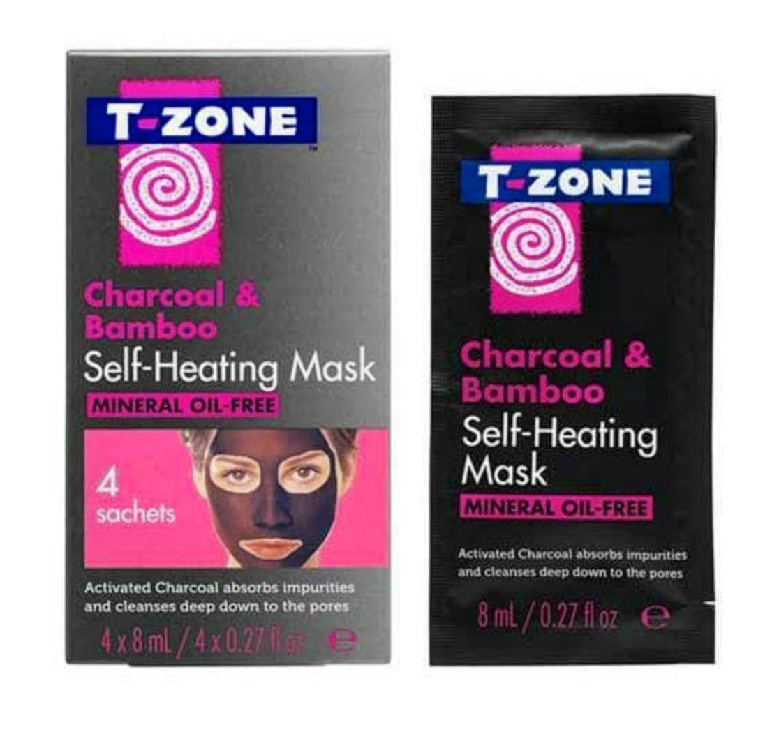 T-Zone Charcoal & Bamboo Self-Heating Mask 4 x 8 ml - £4.69
