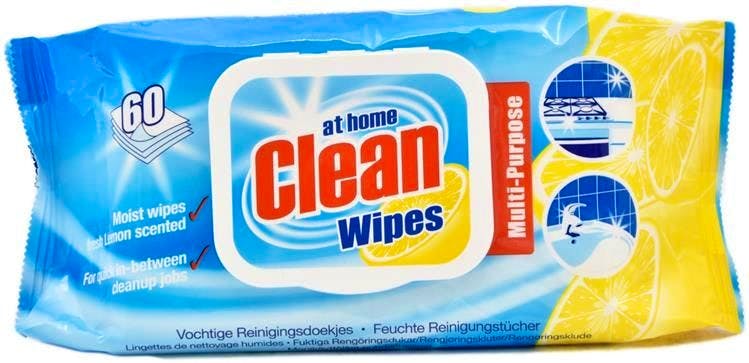 At Home Clean Multi-Purpose Cleaning Wipes Lemon 60 pcs - £1.99