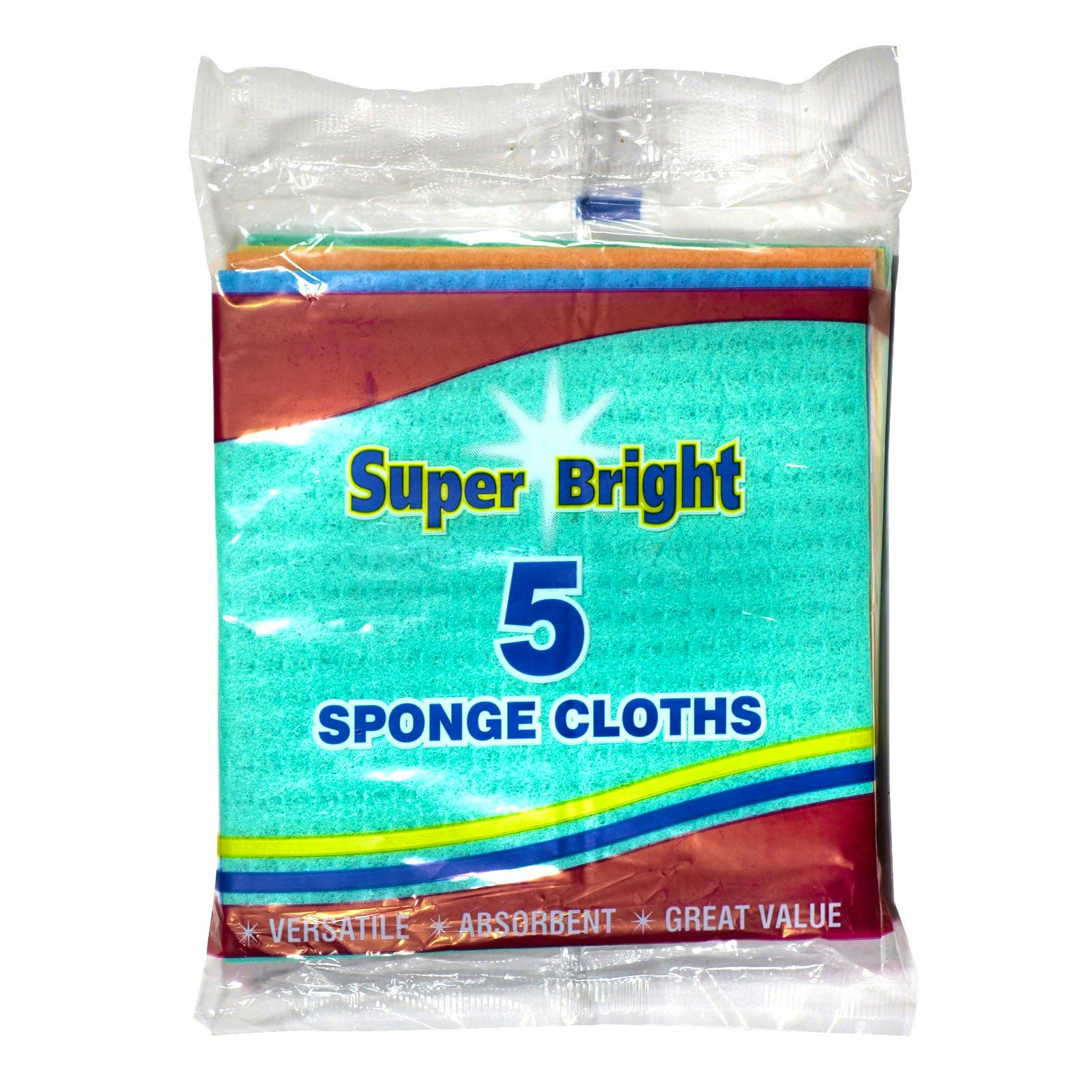 Super Bright Sponge Cloths 5 pcs - £1.25