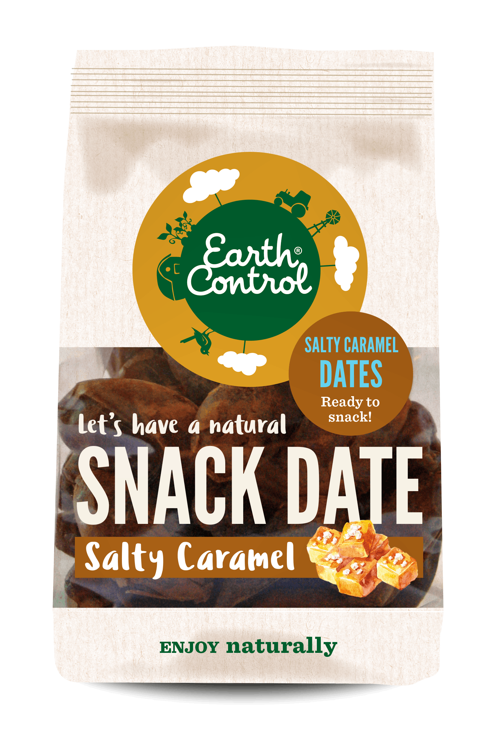 Earth Control Saltede Karamel Snack Dadler 200 g - 18.95 kr