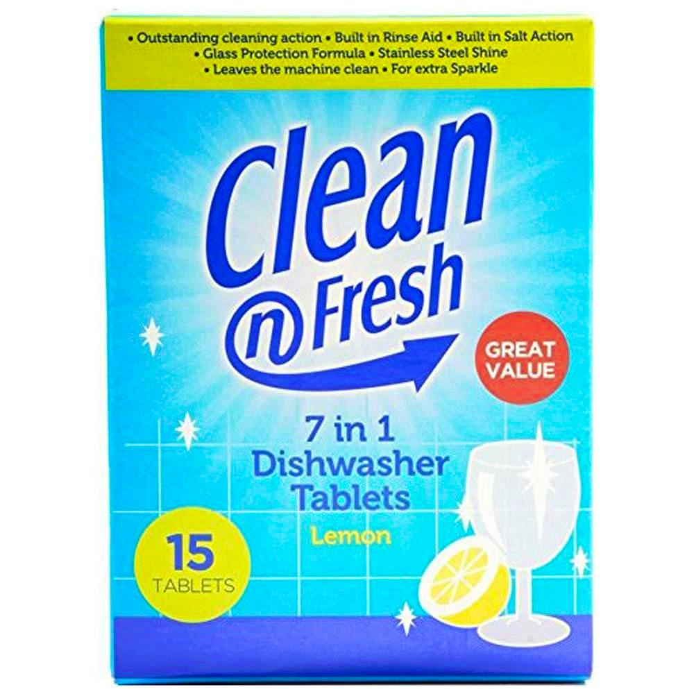 Clean n Fresh 7in1 Dishwasher Tablets Lemon 15 pcs - £1.99