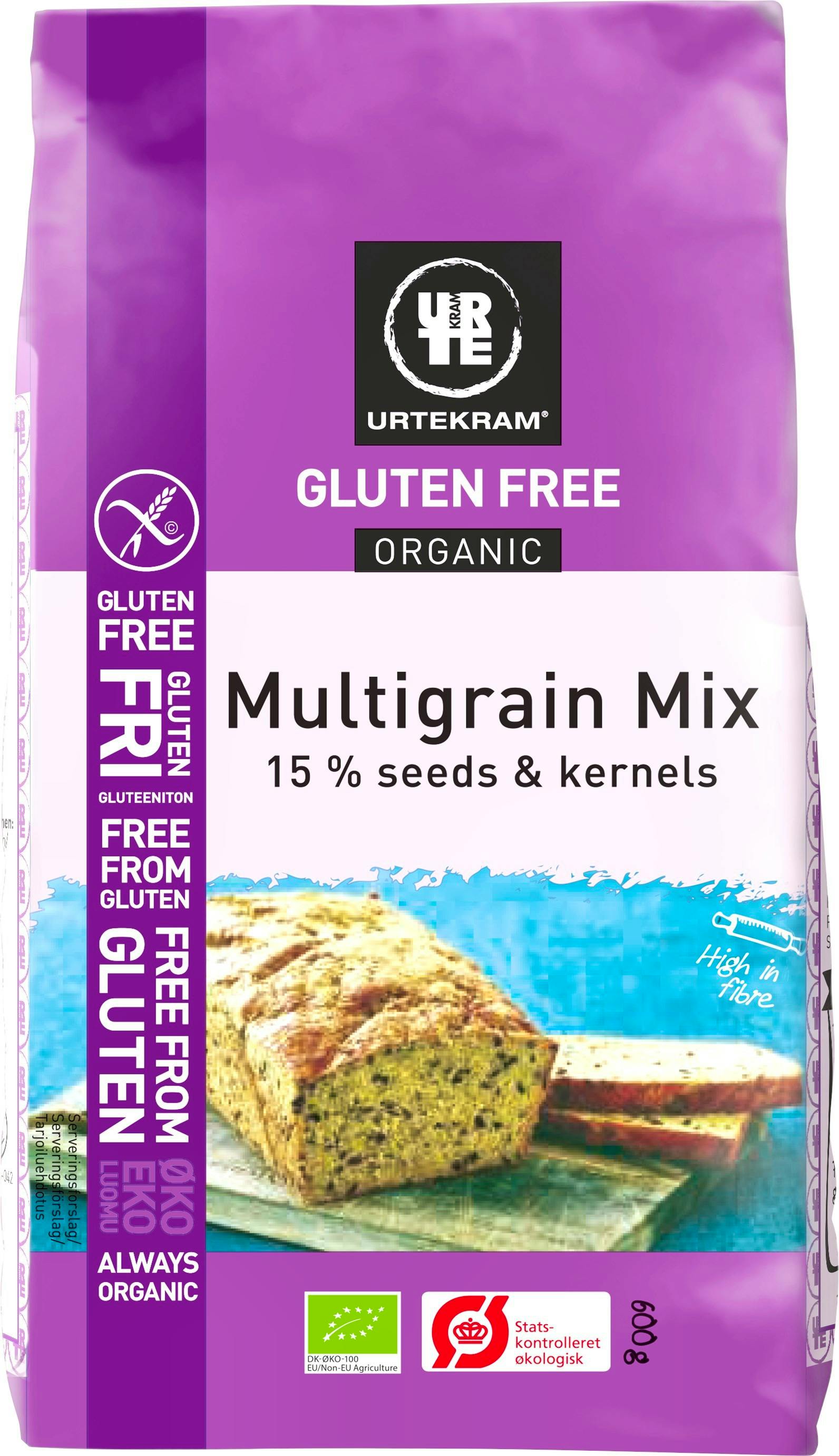 Urtekram Multigrain Mix gluteeniton, luomu 600 g – 4.25