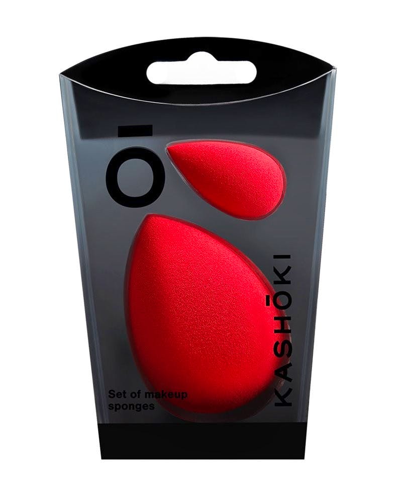 Kashoki Raindrop Makeup Sponge Set Mini & Large Red 2 stk - 29.95 kr