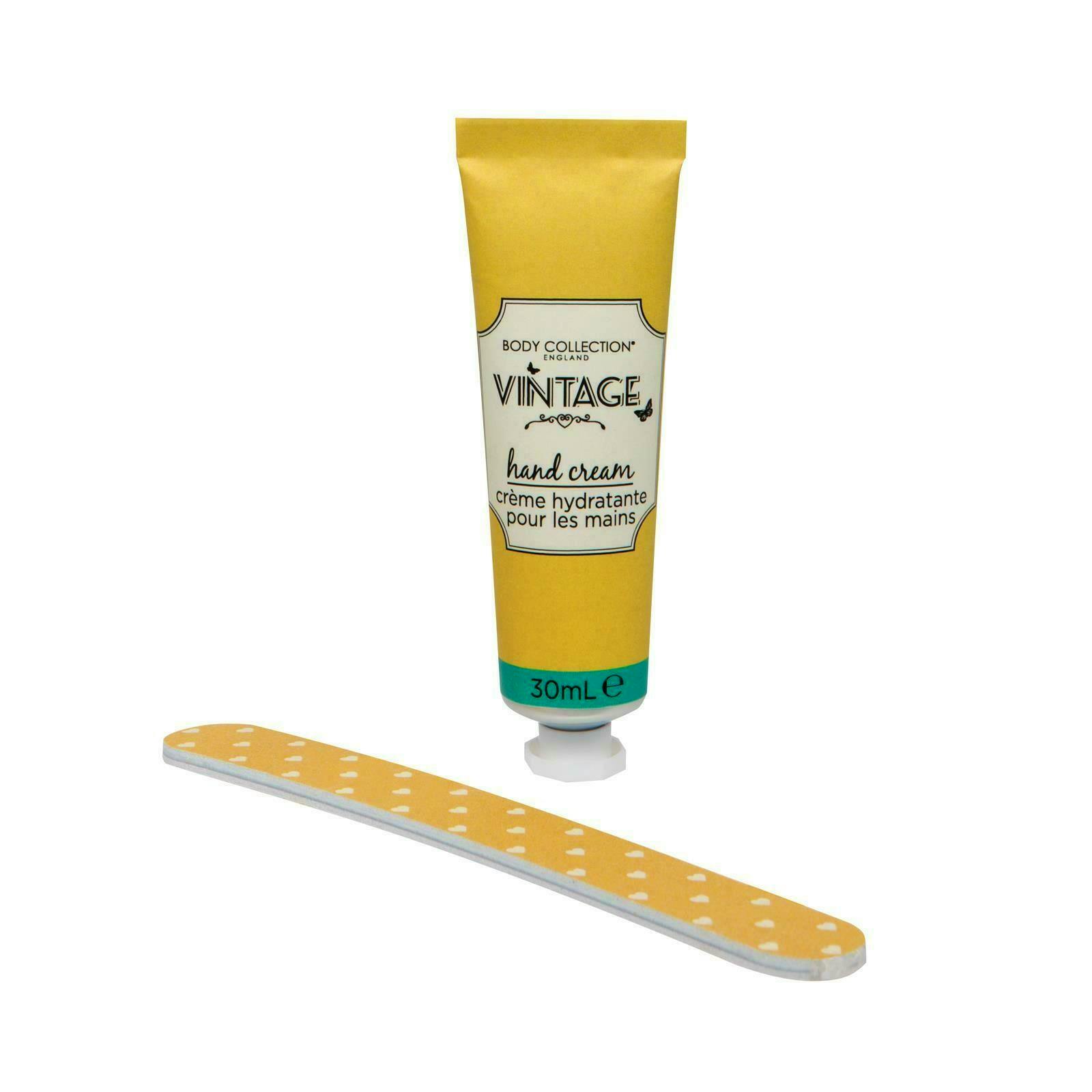 Body Collection Vintage Hand Cream & Nail File Yellow Flower 30 ml + 1 ...
