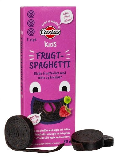 Castus Kids Frugt Spaghetti Æble & Hindbær 30 g - 12.95 kr