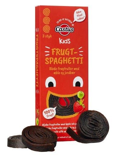Castus Kids Frugt Spaghetti Æble & Jordbær 30 g - 12.95 kr