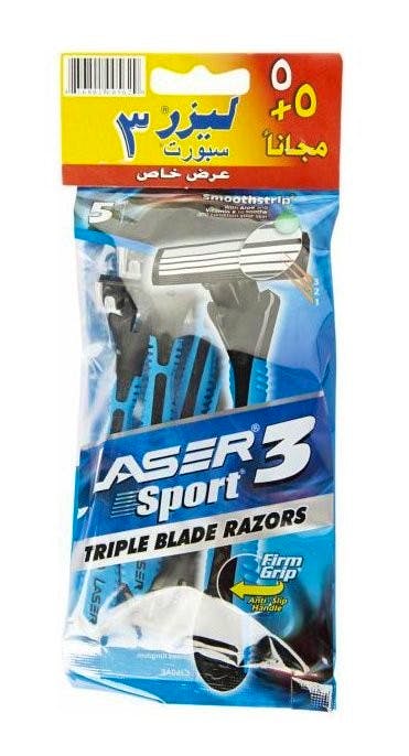 Laser Sport 3 Triple Blade Disposable Razors 10 stk - 11.95 kr