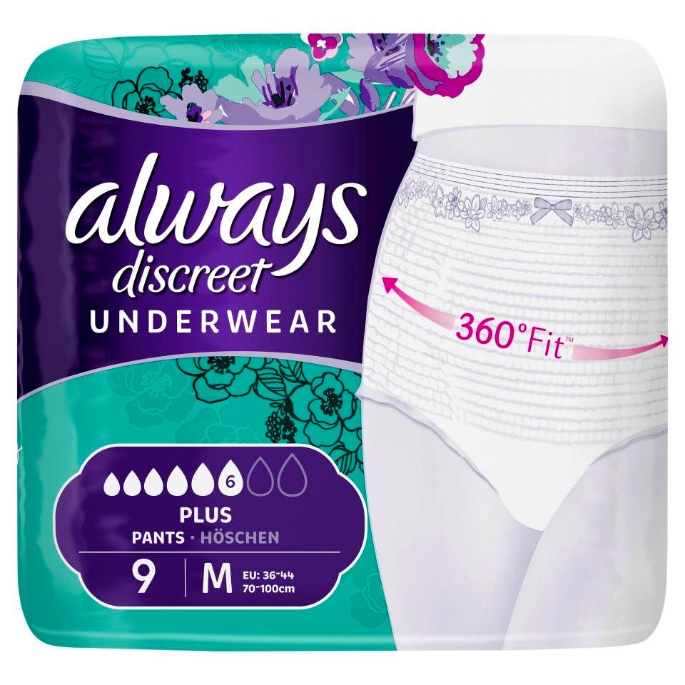 Always Discreet Pants Plus Medium 9 stk - 92.95 kr + Fri Frakt og Ingen ...