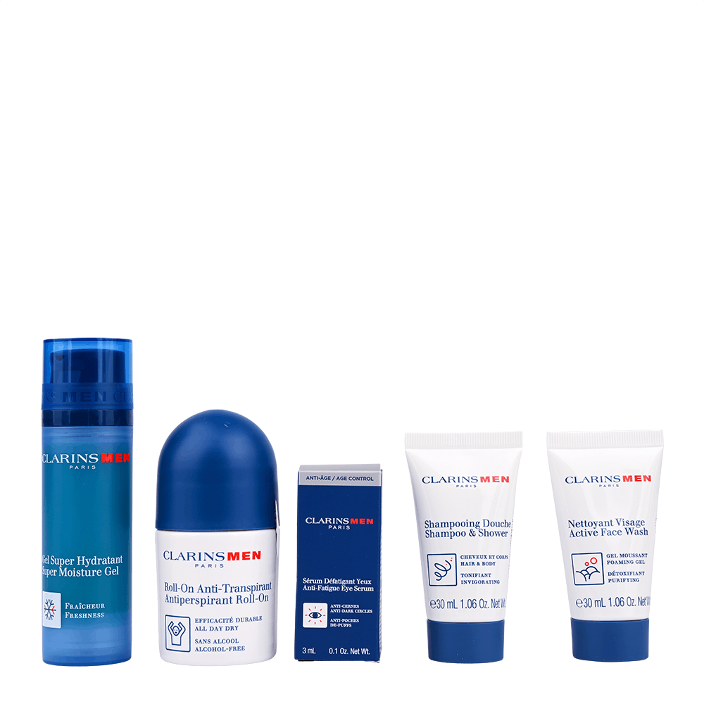 Clarins Men Grooming Essentials Travel Set 50 ml + 30 ml + 3 ml + 50 ml ...