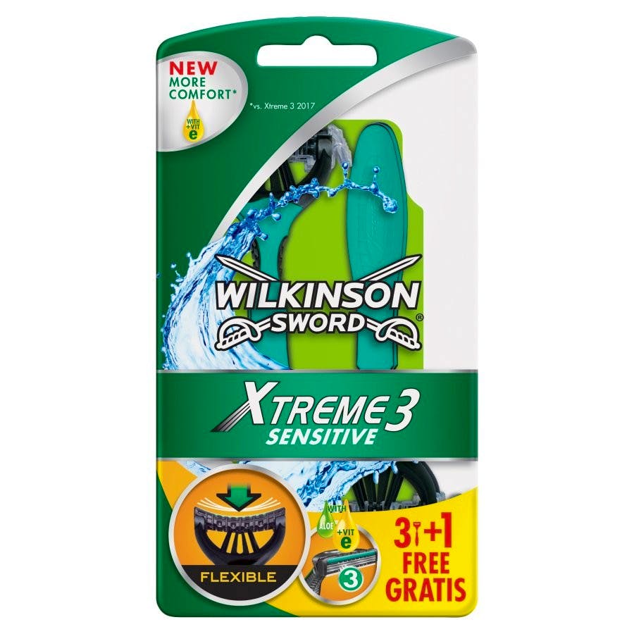 Wilkinson Sword Xtreme 3 Sensitive Razors 3 pcs + 1 pcs - £3.45