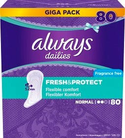 Always Dailies Fresh & Protect Pantyliners Normal 80 pcs - £4.99