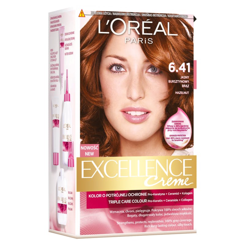 L'Oréal Paris Excellence Creme Hair Color 6.41 Hazelnut 1 st - 11.79 ...