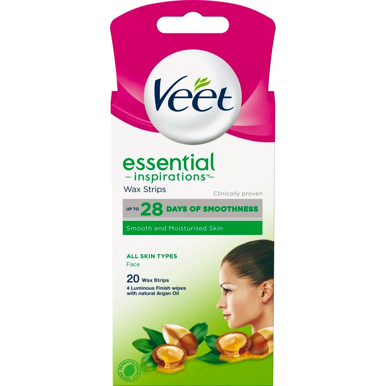 Veet Essential Inspirations Wax Strips All Skin Types Face 20 pcs - £5.75