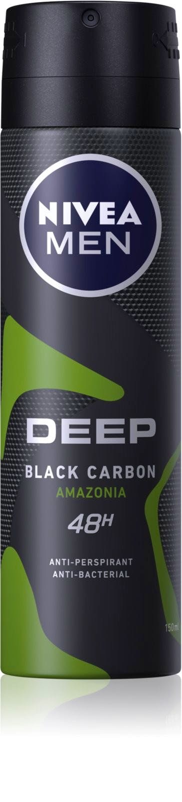 NIVEA Men Deep Black Charcoal Amazonia Deospray 250 ml - 2.69 EUR ...