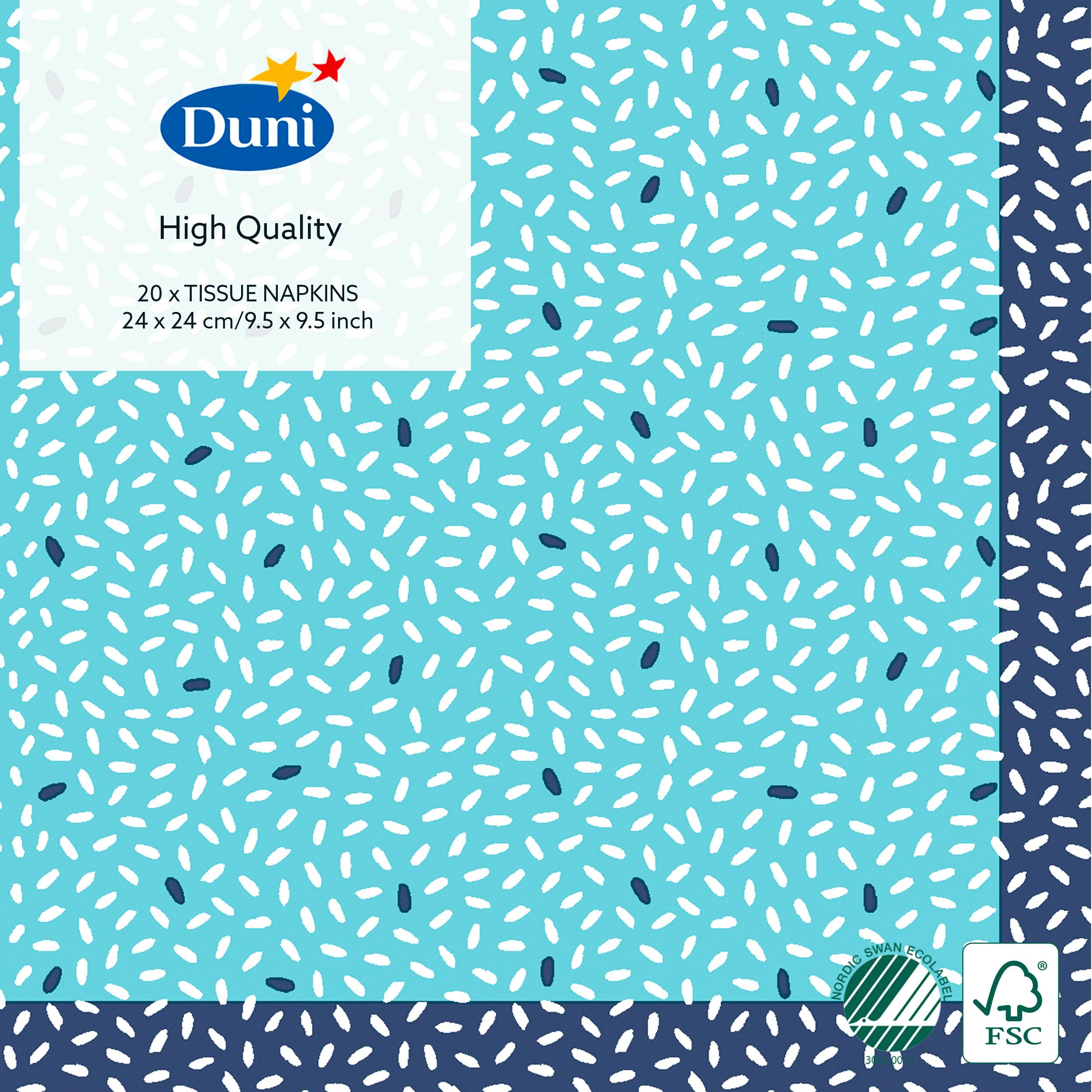 Duni Napkins 24 x 24 cm Rice Blue 20 pcs - £1.45