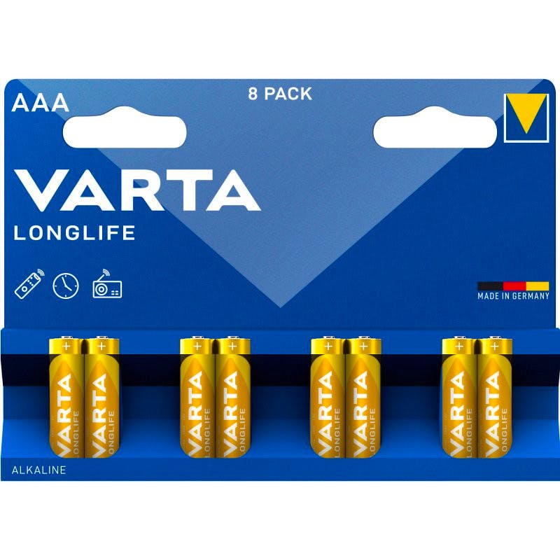 VARTA Longlife AAA 8 stk - 38.95 kr + Fri Frakt og Ingen Toll