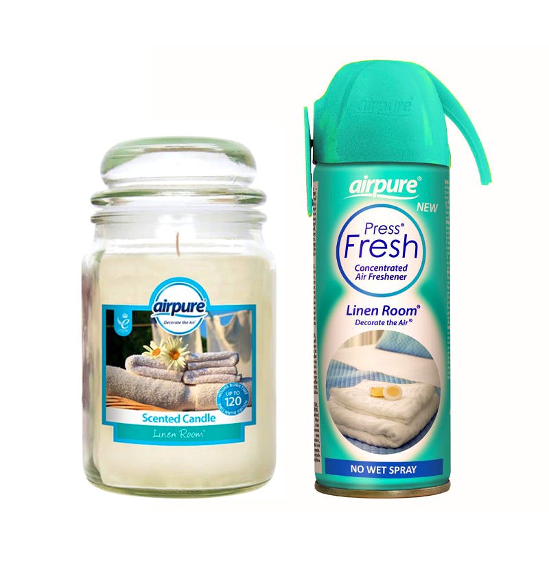 Airpure Press Fresh & Scented Jar Candle Linen Room 180 ml + 510 g - £6.99